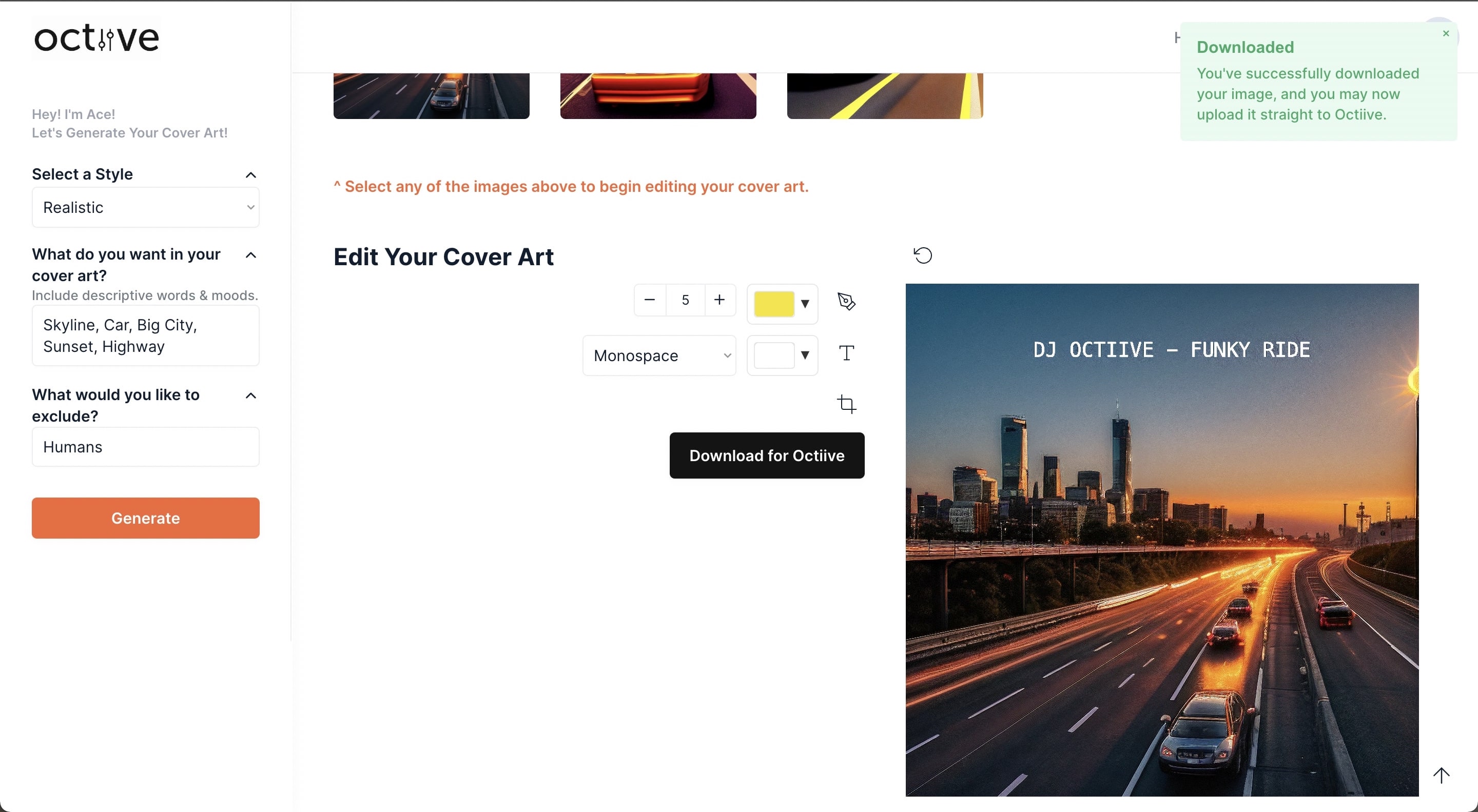 Introducing ACE Lyrics and ACE Cover Art: Elevating Your Creative Journey! | Octiive